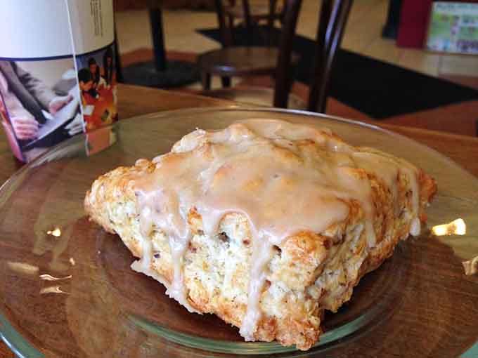 That maple scone with its sweet glaze dripping down the sides could make a grown person forget about their low-carb resolutions entirely.