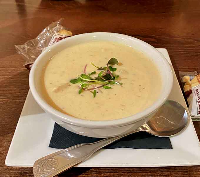 This isn't your average chowder; it's the creamy, clam-packed bowl that locals whisper about and tourists photograph before devouring.