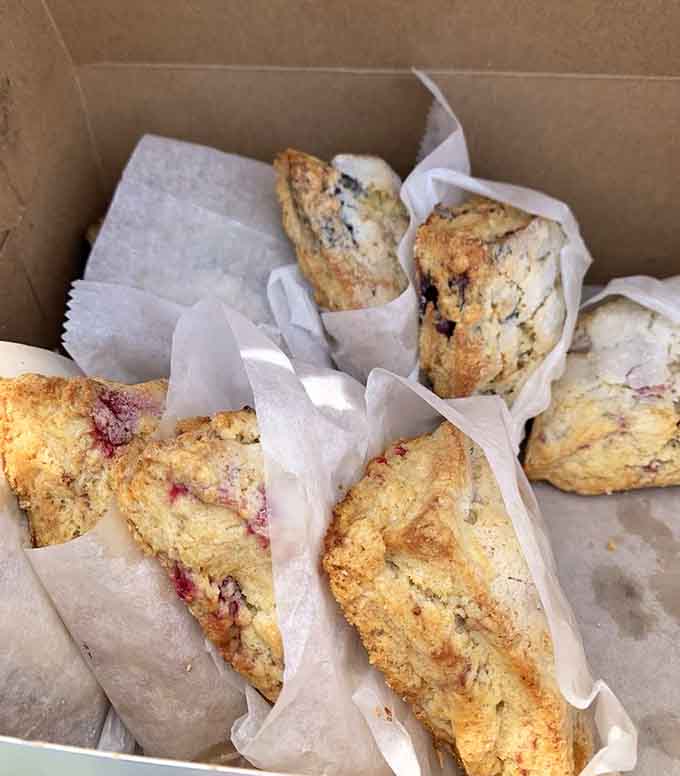 Fresh-baked scones that prove breakfast pastries don't have to be an afterthought, even at a seafood spot.