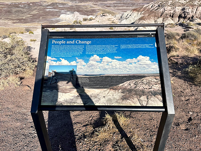 History lesson with a view? Sign me up! This informative plaque offers insights that'll make you the smartest hiker on the trail.