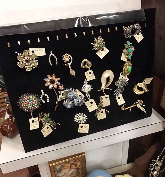 Vintage brooches sparkle with stories untold, each piece once the pride of someone's jewelry box and Sunday best outfit.