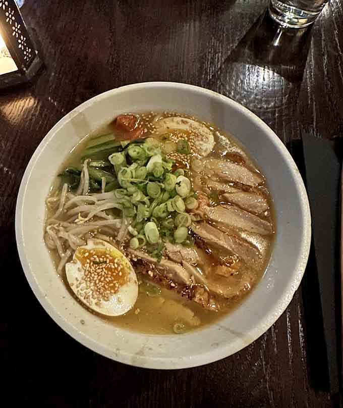 Chicken noodle gets a serious upgrade here, with tender slices floating in golden broth that'll make you forget every canned soup you've ever known.
