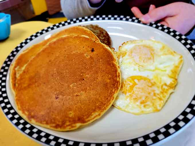 Pancakes so fluffy they practically float off the plate, defying both gravity and your willpower to stop at one stack.