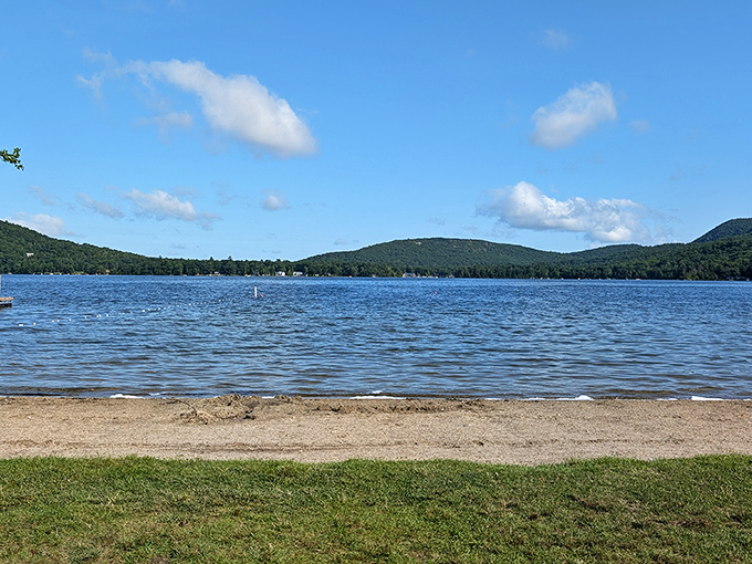 Branbury's beaches offer that perfect blend of sand, grass, and mountain views &ndash; nature's perfect trifecta.