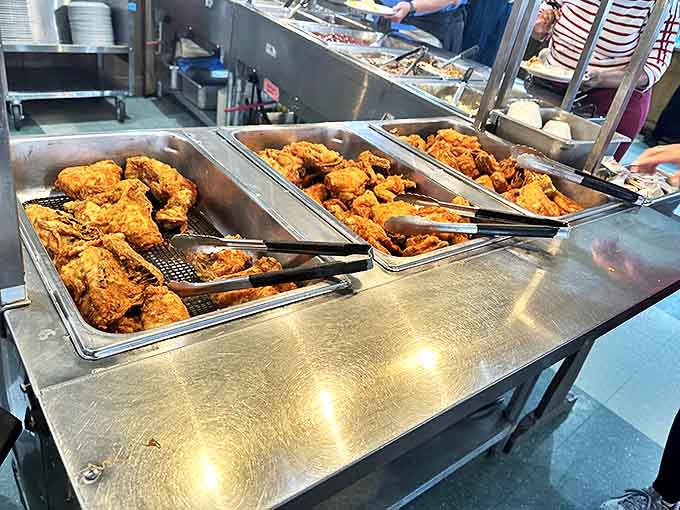 Golden-fried chicken that makes Colonel Sanders look like an amateur &ndash; crispy outside, juicy inside, and worth every mile of the drive.