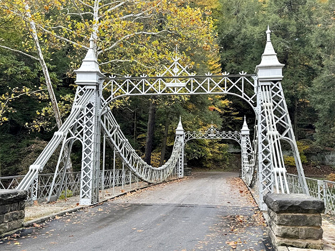Approaching magic The bridge's ornate towers and graceful span beckon visitors forward into what feels like another world.