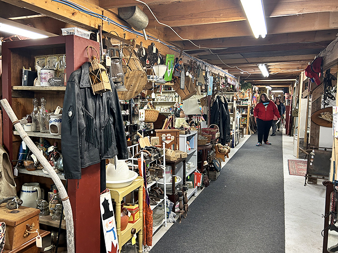 Treasure hunters in their natural habitat, navigating aisles where yesterday's castoffs become tomorrow's conversation pieces.