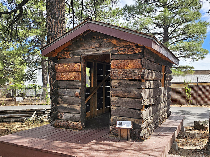This charming log cabin playhouse proves that when your dad owns a lumber company, your childhood toys get a serious upgrade.