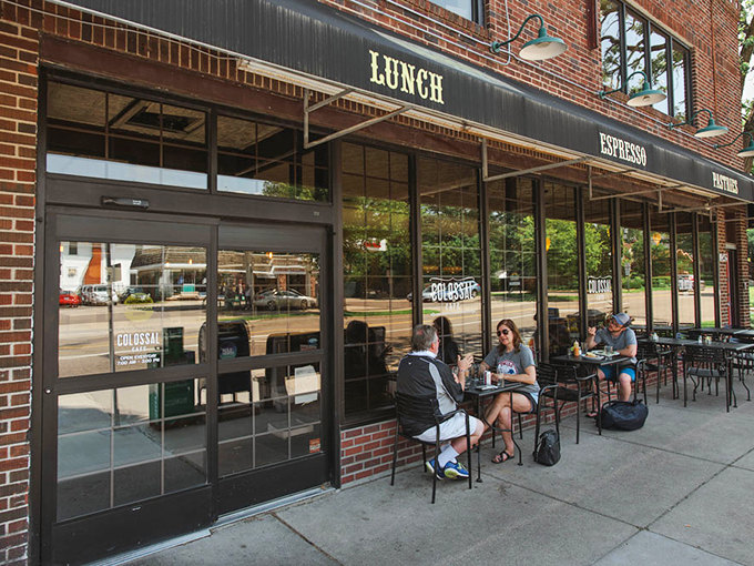 Living up to its name! Colossal Cafe's yeasted pancakes are so fluffy, they might float away without syrup anchors.