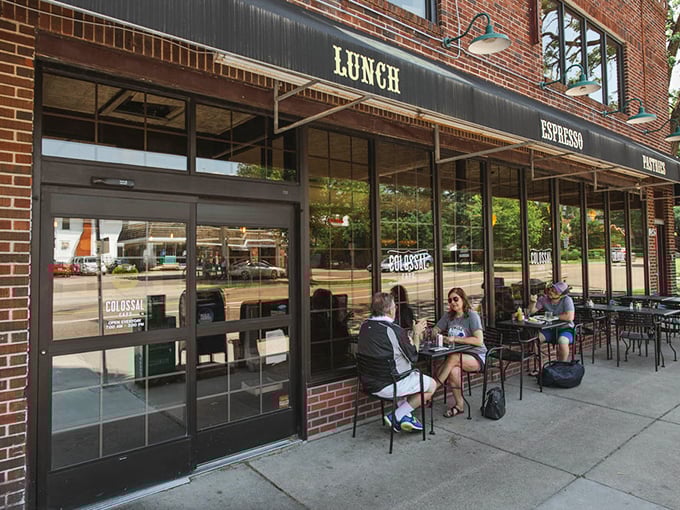 Living up to its name! Colossal Cafe's yeasted pancakes are so fluffy, they might float away without syrup anchors.