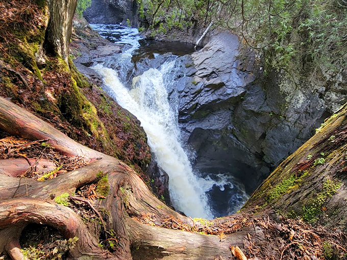 Nature's obstacle course! Cascade Falls tumbles over rocks with the enthusiasm of a kid on a jungle gym.