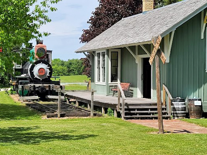All aboard the nostalgia express! This vintage locomotive is ready to chug you back to a simpler time.