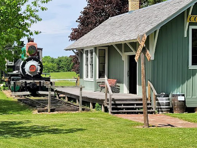 All aboard the nostalgia express! This vintage locomotive is ready to chug you back to a simpler time.