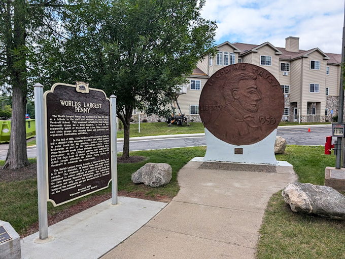 Abe's got a new look! This giant Lincoln is turning heads and making cents. It's a monument to small change making a big difference.