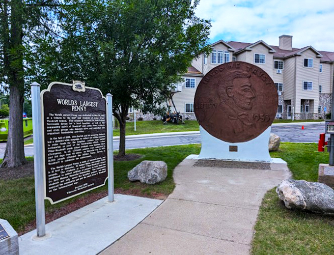 Abe's got a new look! This giant Lincoln is turning heads and making cents. It's a monument to small change making a big difference.