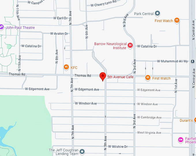 5th avenue cafe 10 map