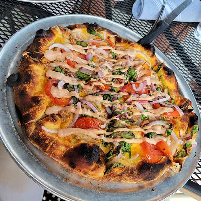 Roasted vegetables get the wood-fired treatment, proving that pizza doesn't need meat to be absolutely spectacular and crave-worthy.