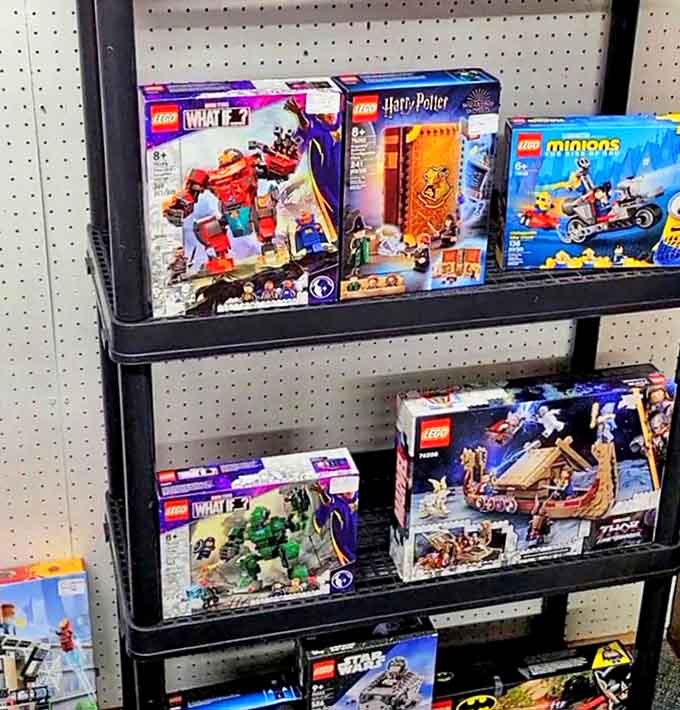 Even modern collectibles find their place here – these LEGO sets waiting for a new generation to discover the joy of building.