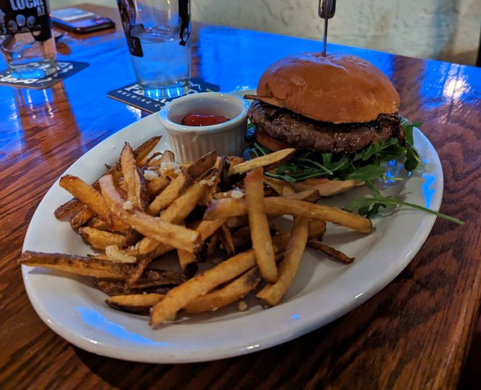 Adventure on a bun – the Nilgai Antelope Burger offers lean, slightly gamey flavors that pair surprisingly well with a bold red wine.