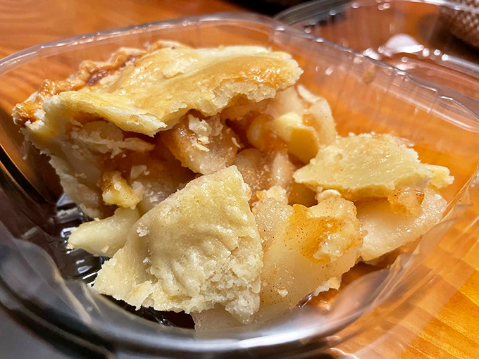 Flaky crust embracing cinnamon-kissed apples &ndash; autumn in Maine captured in every perfectly spiced bite.