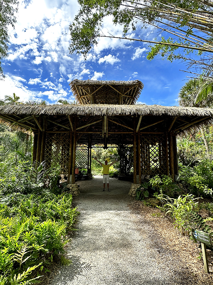 The Bamboo Pavilion offers a perfect tropical hideaway where visitors can pretend they've discovered an uncharted island paradise.