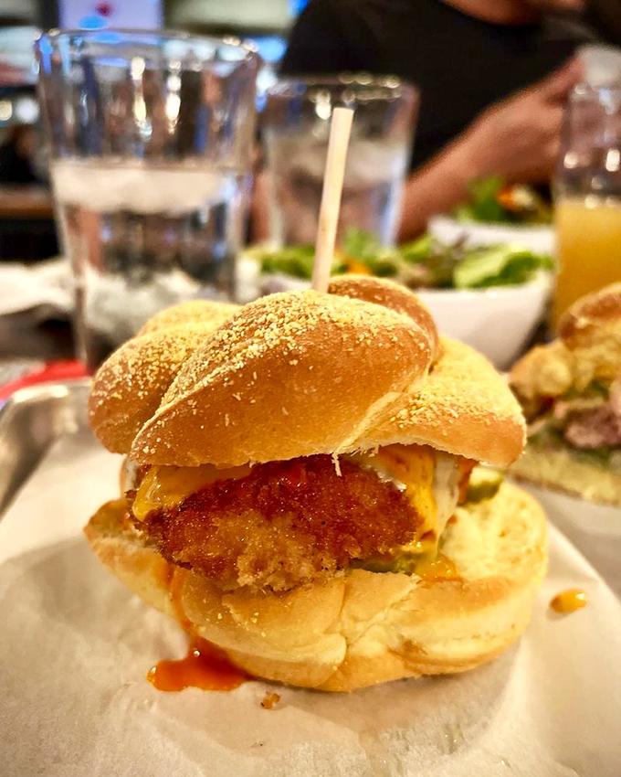 This isn't just a chicken sandwich; it's a masterpiece of crunch and spice that makes other sandwiches question their life choices.