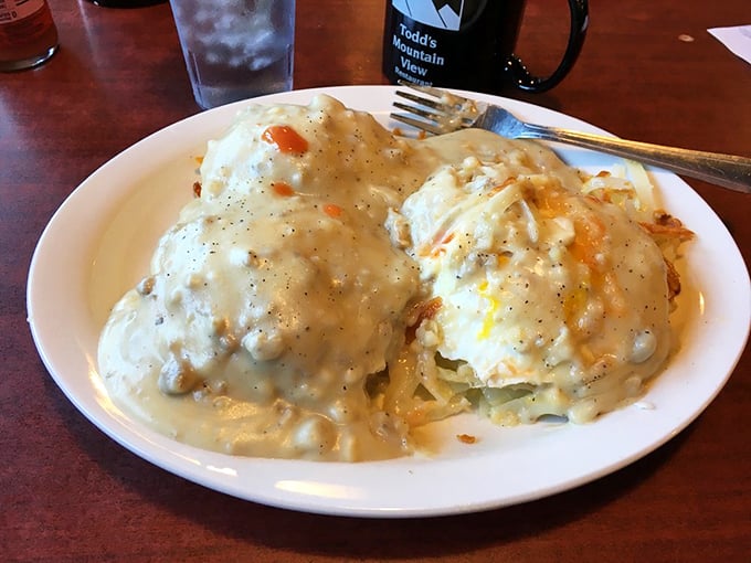 Southern comfort on a plate. These biscuits and gravy are so good, they'll make you want to learn to square dance.
