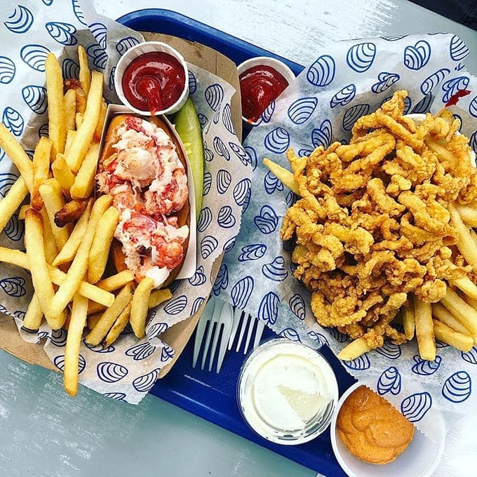 Lobster roll meets fried clams in this carb-loaded dream meal that defines New England summer eating at its finest.