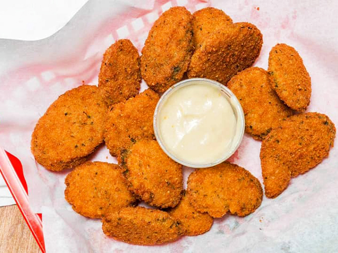 Vegetables in disguise! These crispy zucchini rounds prove that sometimes, being bad can taste oh so good.