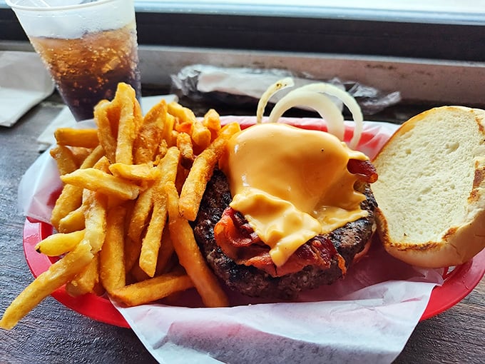 This isn't just a burger&mdash;it's beachside comfort on a bun, complete with melty cheese that rivals the sunset for golden glory.