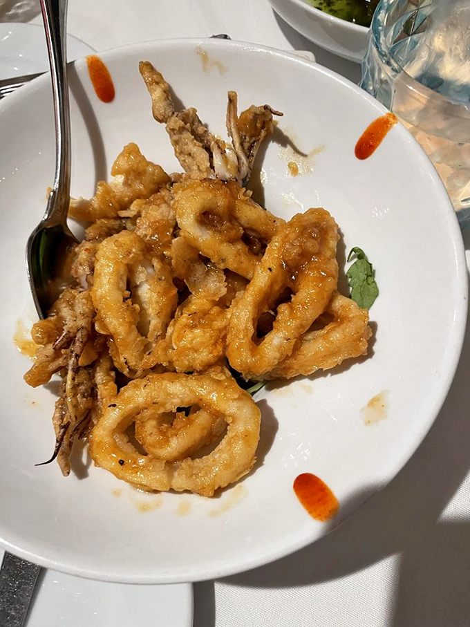 The Calypso Calamari elevates fried squid with a Sriracha-honey-ginger glaze that will make you forget all other calamari exists.