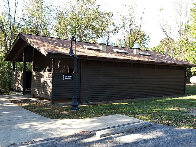 Modern amenities meet rustic charm at the campground facilities, because roughing it shouldn't mean abandoning basic hygiene standards completely.