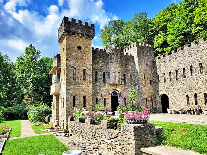 The castle's impressive stonework and crenellated towers make you half-expect to see archers preparing to defend against marauding tourists.