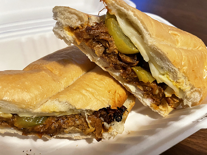 Cheesesteak: A Latin twist on Philadelphia's pride&mdash;tender meat, melty cheese, and pickles create a sandwich worth crossing state lines for.