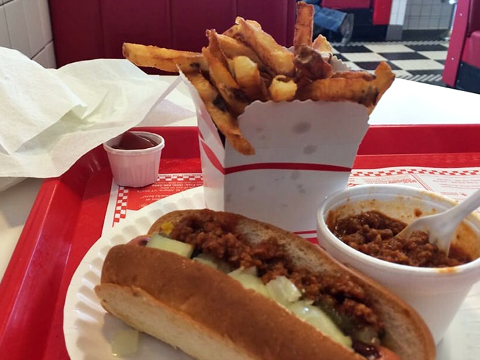 Golden, crispy, and downright irresistible &mdash; Al&rsquo;s chili dog and fries make every bite worth the stop.