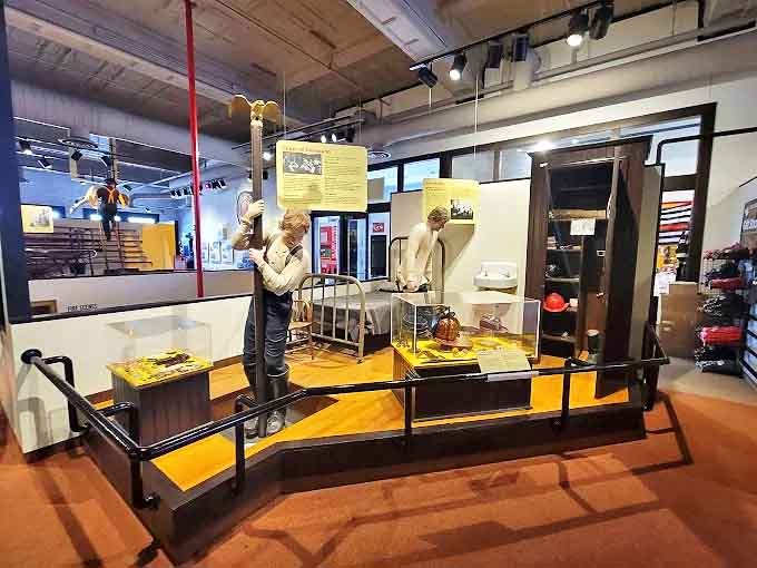 Historical Exhibit: This diorama brings to life the dangerous realities firefighters faced&mdash;when protective gear was more wishful thinking than actual protection.