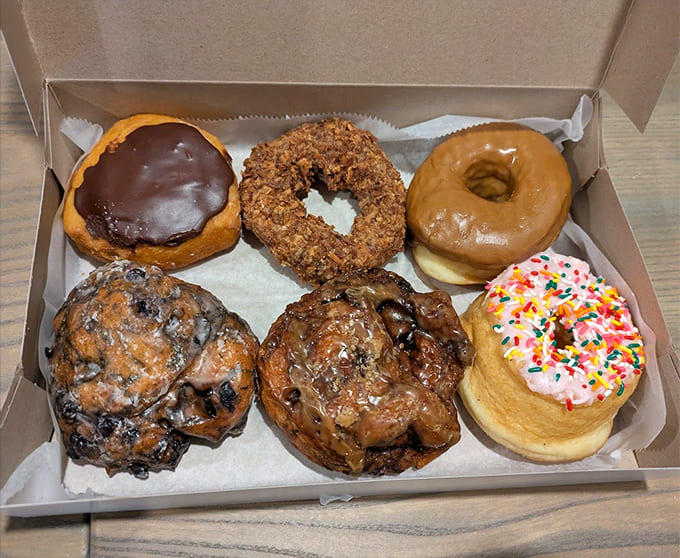 This assorted half-dozen proves variety is the spice of life, from chocolate-covered classics to sprinkle-topped crowd-pleasers.