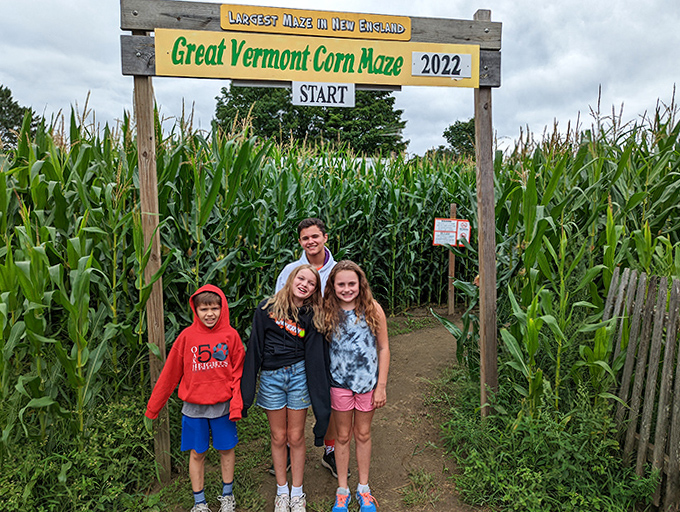 Family memories in the making! These brave souls have no idea they'll be negotiating corn diplomacy with each other in about 30 minutes.