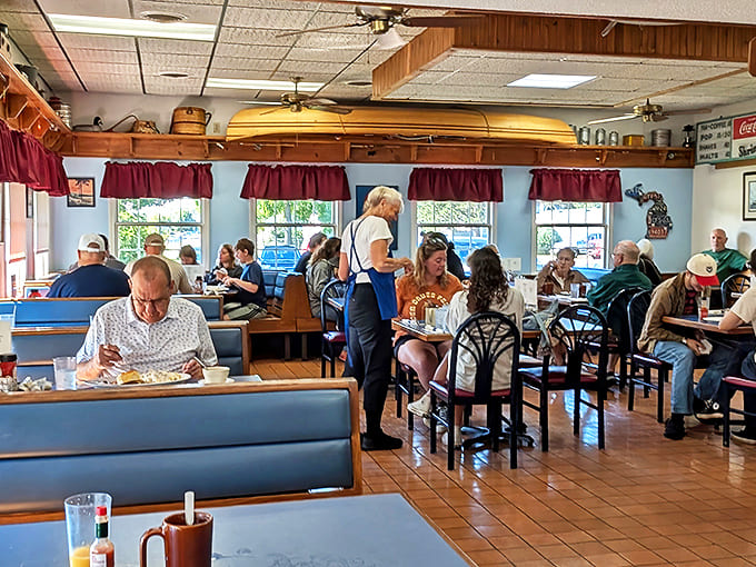 Where locals and travelers break bread together, united by the universal language of "please pass the gravy."
