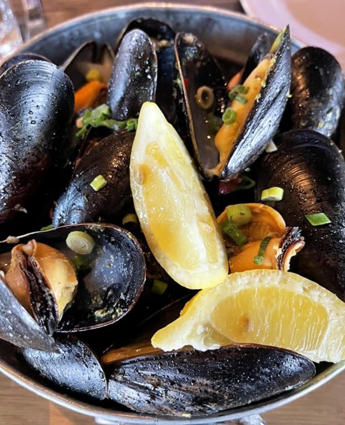 These steamed mussels are swimming in broth so good you'll want to drink it straight from the bowl.