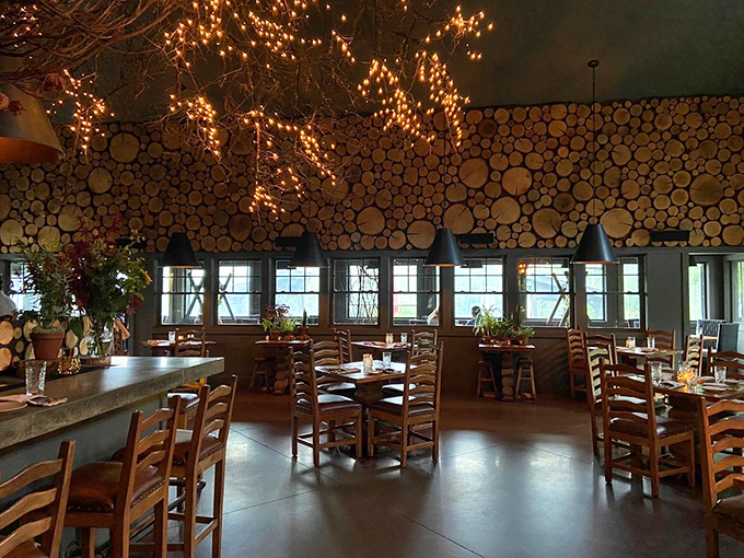 Dine beneath a canopy of twinkling lights and rustic wood. It's like eating in an enchanted forest, minus the risk of being turned into a frog by a witch.