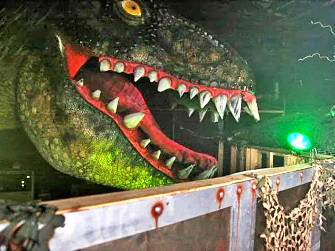 Dinosaur Head: This prehistoric predator looks hungry enough to make you believe Jurassic Park was actually a documentary.