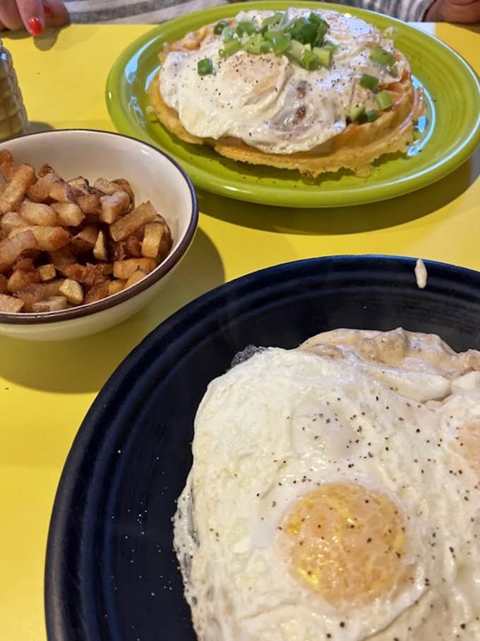 This plate represents someone's understanding that breakfast isn't just a meal but a commitment to starting the day absolutely right, no compromises.