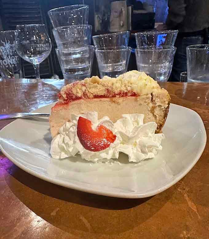 Cheesecake so creamy and rich, it's like a sweet hug for your taste buds after an amazing meal.