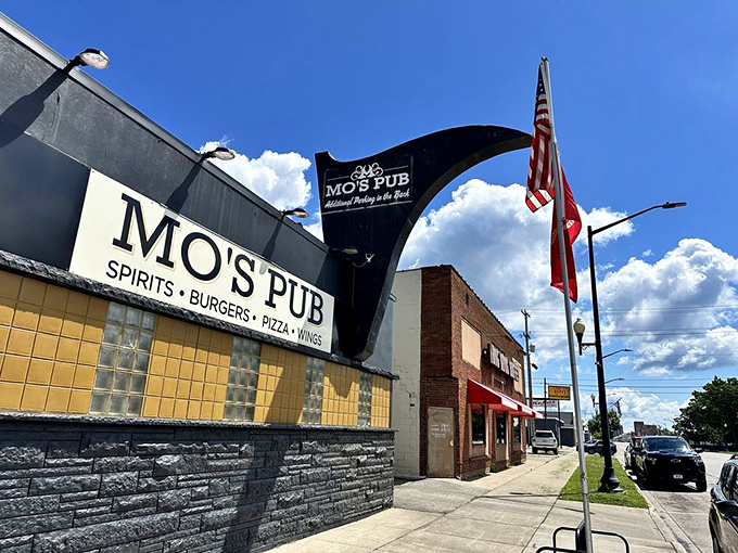 As the sun sets, Mo's Pub transforms into a beacon of nightlife, promising unforgettable evenings and legendary stories. Photo credit: Sophia B.