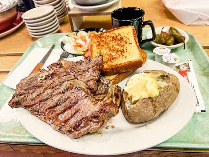 That T-bone could feed a small army, proving this place takes its steakhouse credentials as seriously as its gyros.