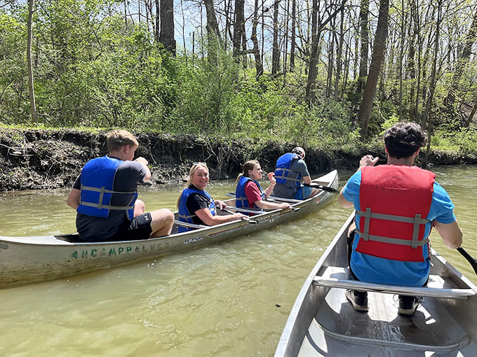 Canoeing here means gliding through waters so peaceful you can hear yourself think, which might be exactly what you need right now.