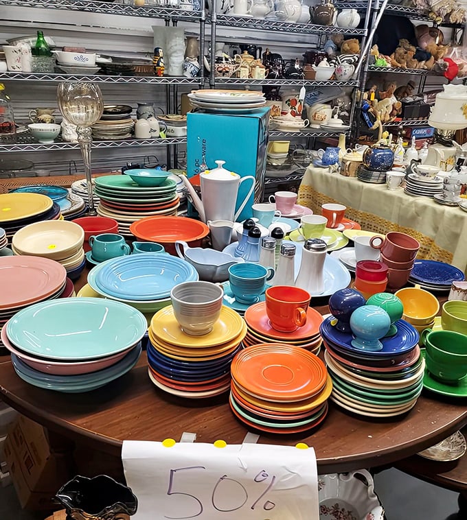 Fiestaware heaven! These colorful dishes aren't just kitchenware&mdash;they're edible arrangements waiting to happen, minus the actual eating part.