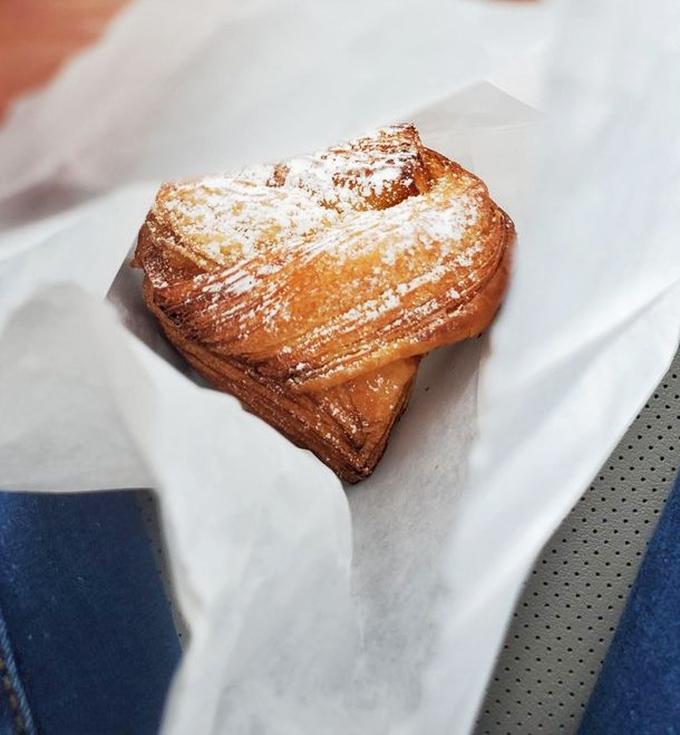 Dusted with powdered sugar like fresh Vermont snow, this filled croissant delivers a sweet moment of bliss in every bite.