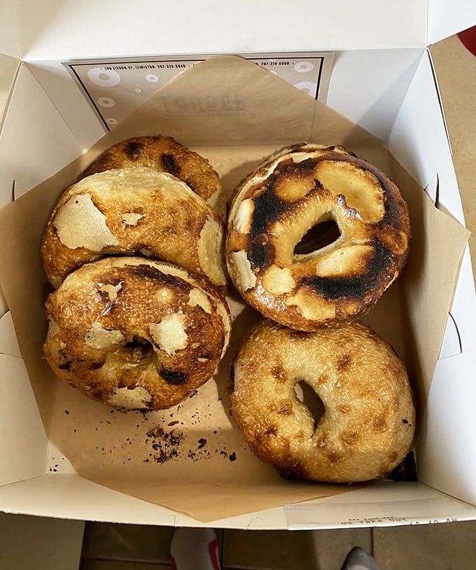 Even the slightly charred bagels have character, proof that wood-fired baking is an art, not a science.